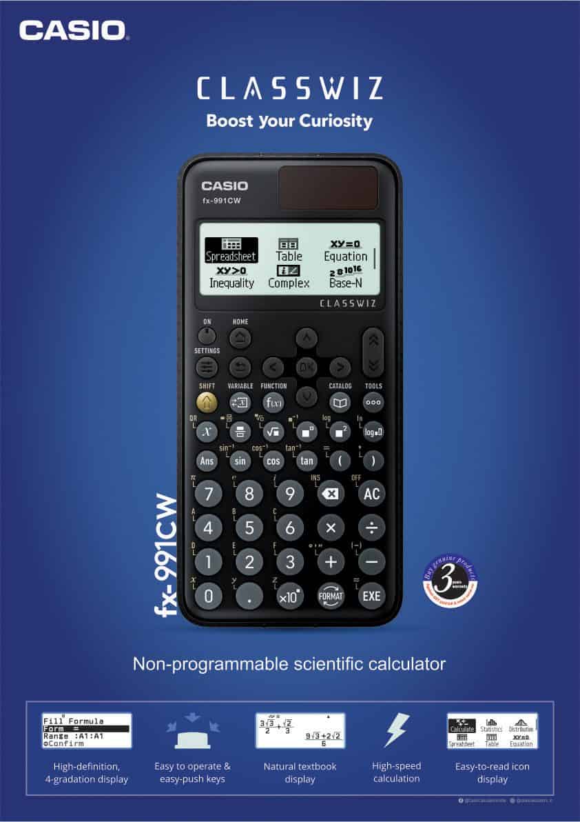 Casios Classwiz Fx 991cw Calculator Will Solve Complex Problems In Seconds